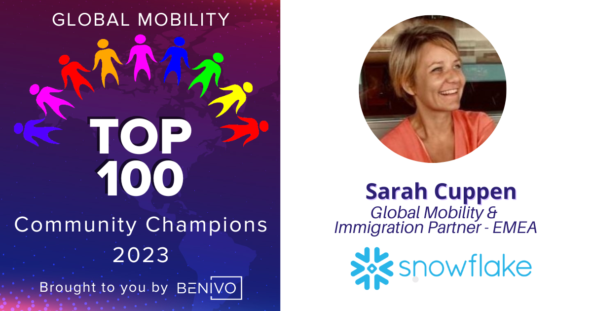 Sarah Cuppen | Global Mobility Top 100 Community | The View From The Top